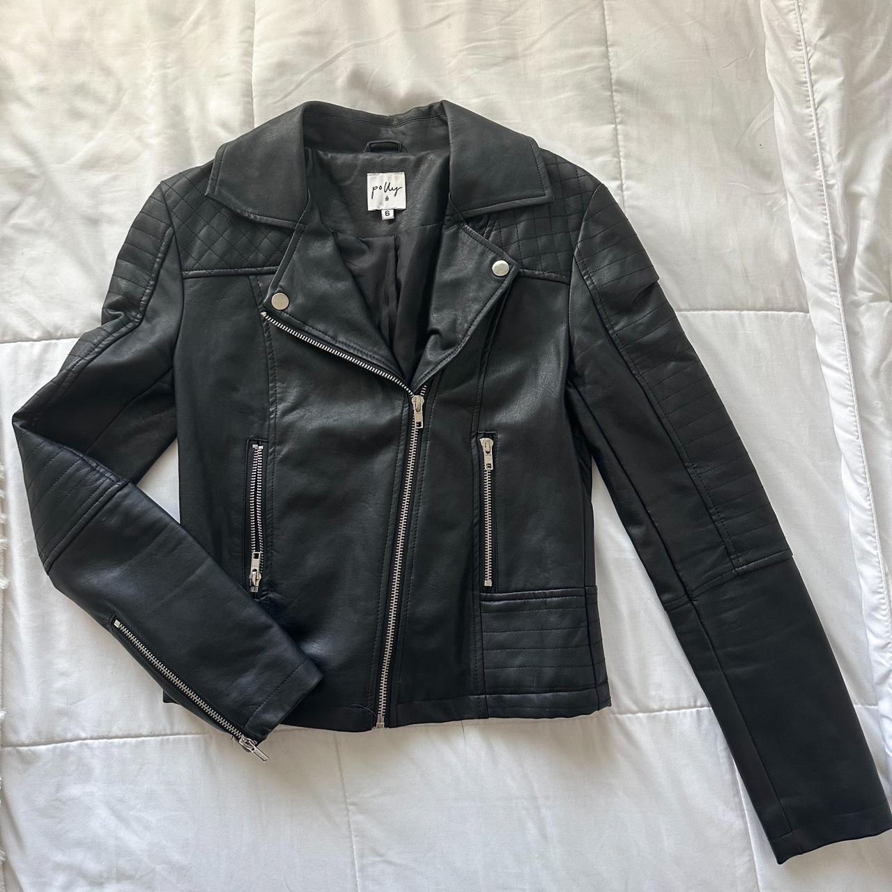 princess polly faux leather jacket very old... - Depop