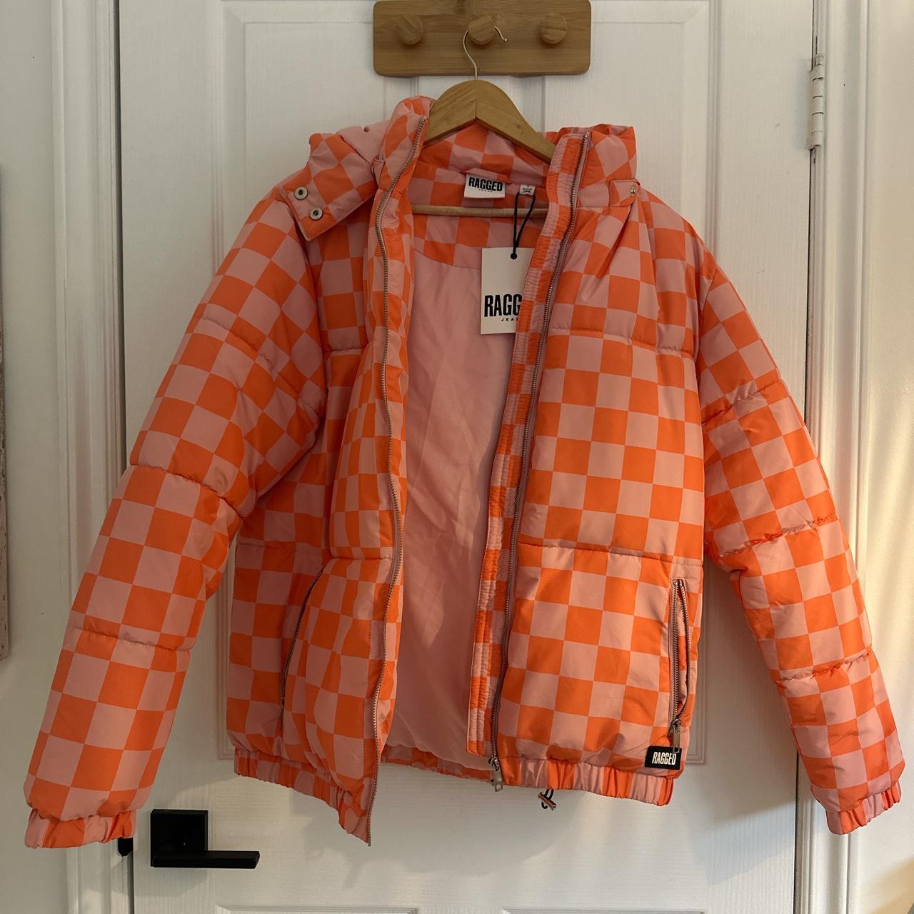 NWT ragged priest checkered puffer jacket... - Depop