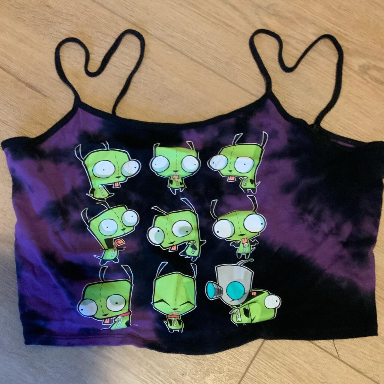 Invader zim mall goth core purple tie die tank... - Depop