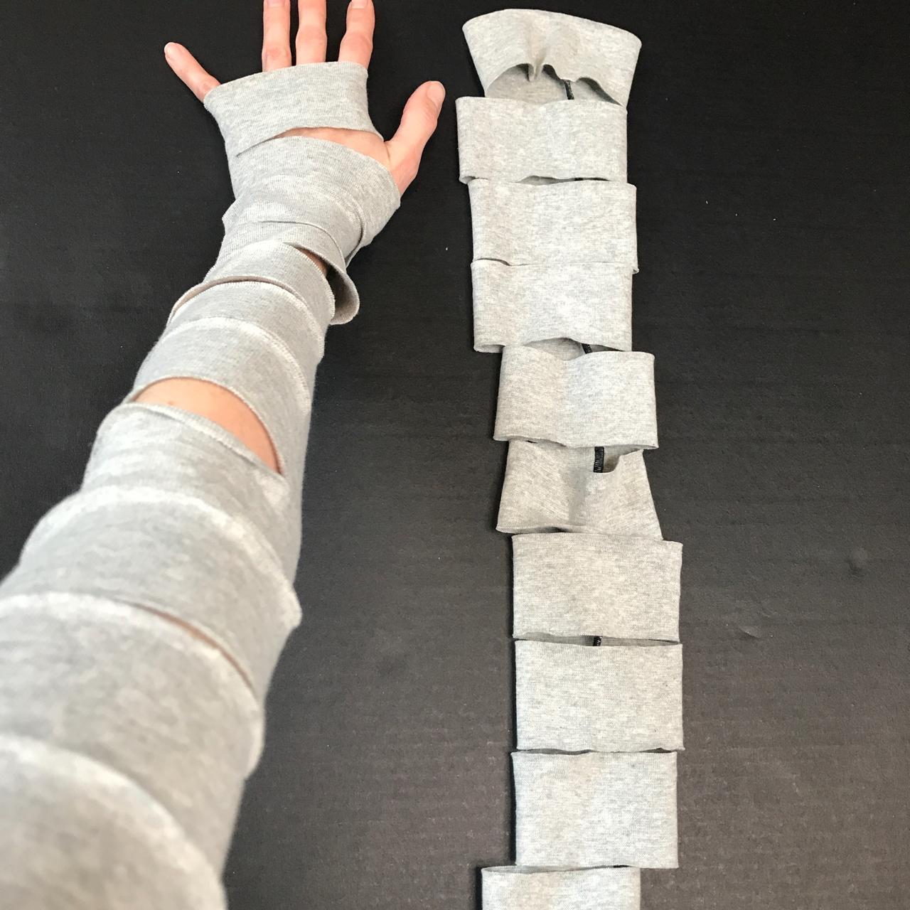 Cut Out Gloves Gray Arm Warmers Ripped Sleeves... - Depop