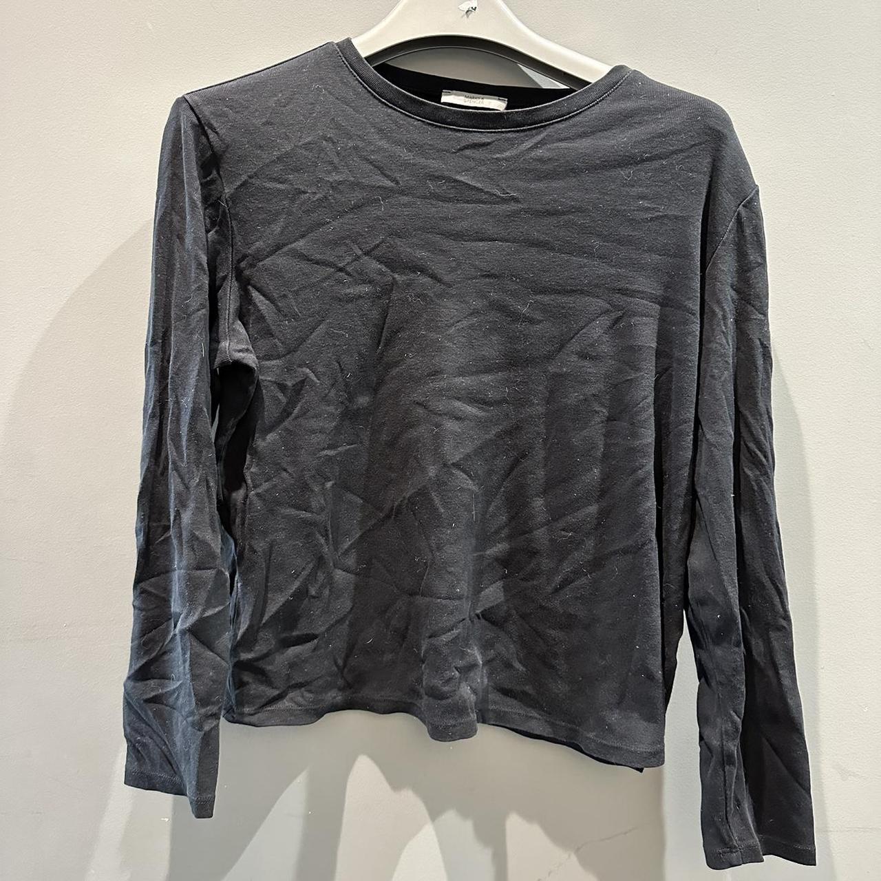Plaint black basic long sleeve top. Great wardrobe... - Depop