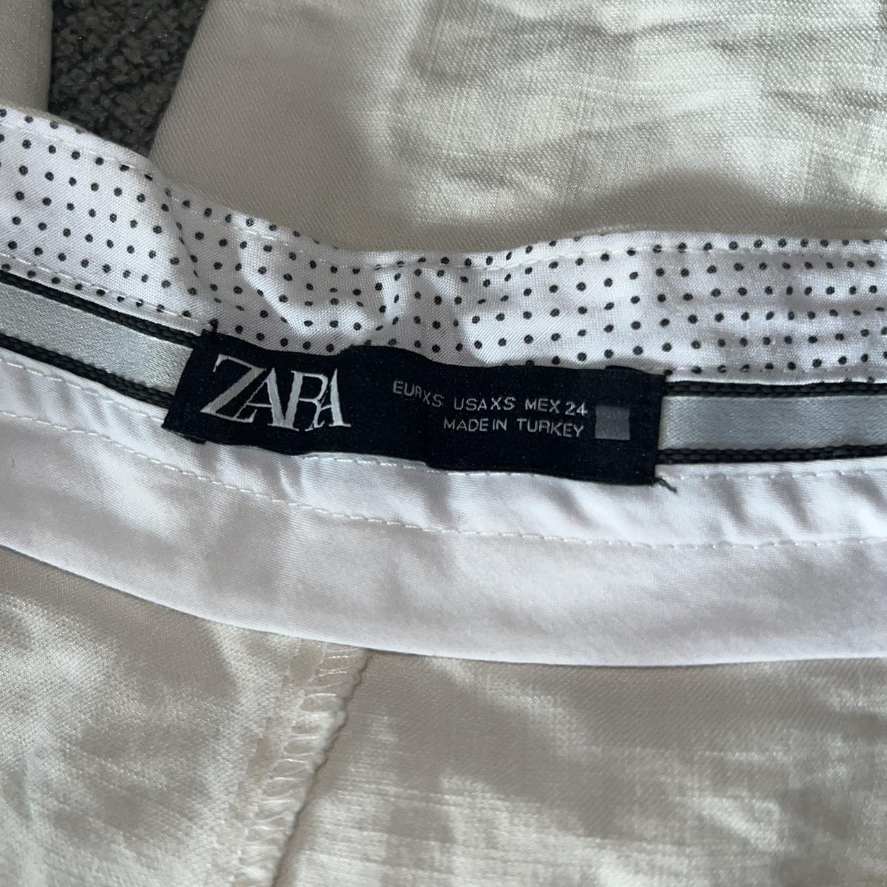 Zara off white turnover linen effect formal... - Depop