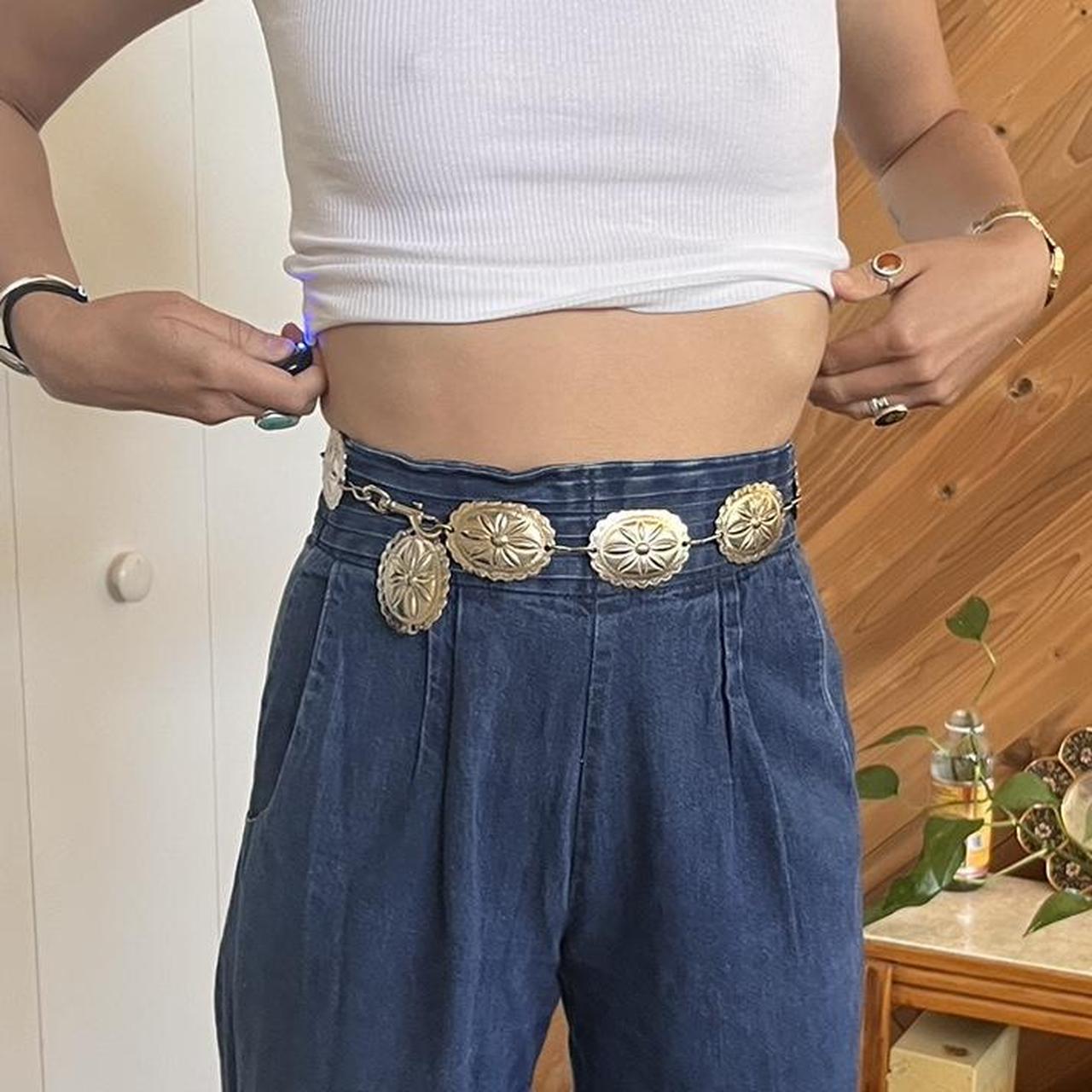 Western concho-style silver belt Fairly small -... - Depop