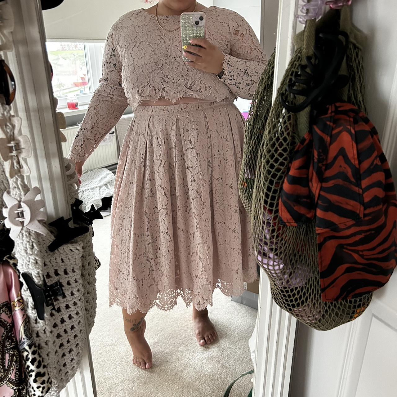 ASOS DESIGN Curve lace long sleeve midi prom dress... - Depop