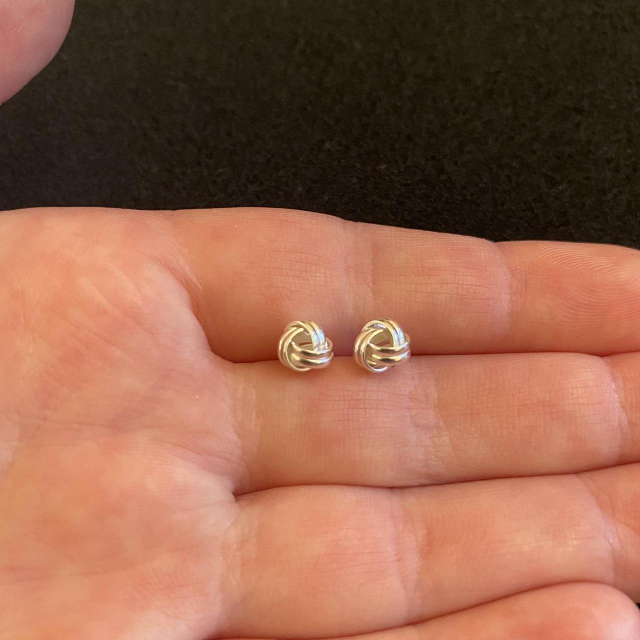 Sterling silver knot stud earrings Knot is 6mm and... - Depop