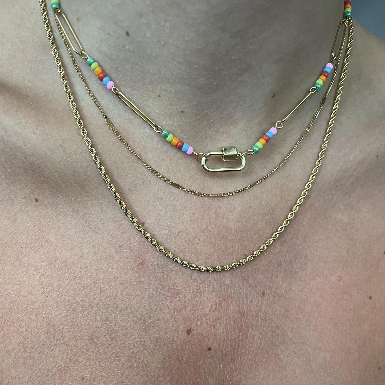 New set 1 x seed bead and paperclip chain 1 x... - Depop