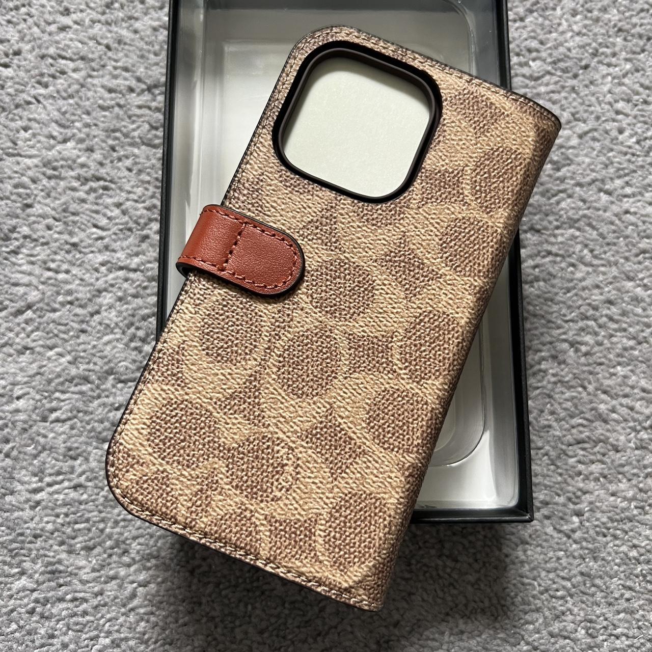 Coach iPhone 14 Pro Flip Case with card... - Depop