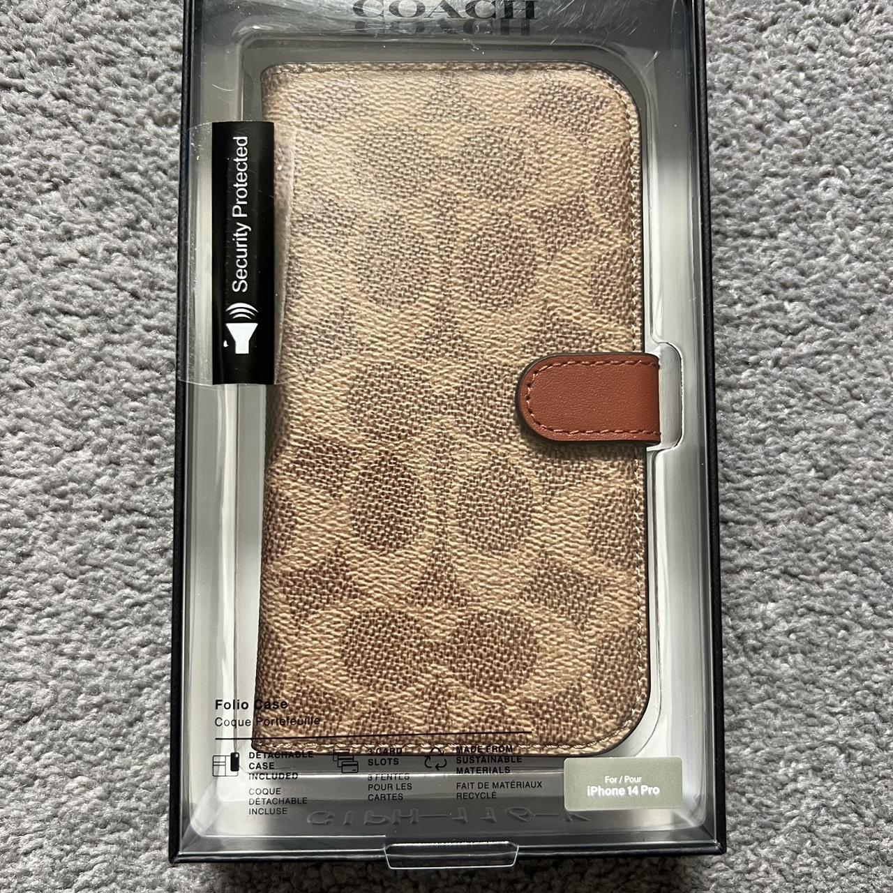 Coach iPhone 14 Pro Flip Case with card... - Depop