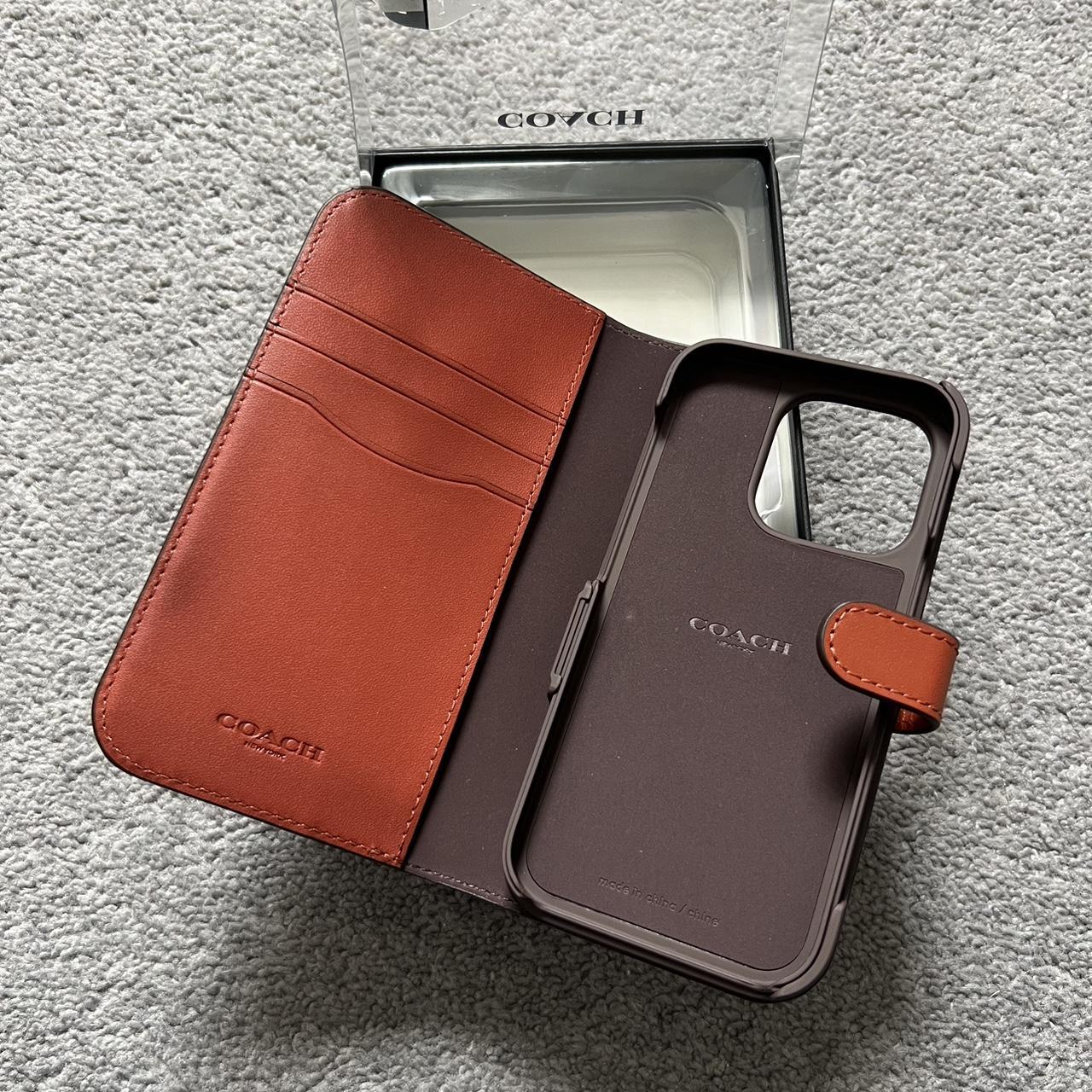 Coach iPhone 14 Pro Flip Case with card... - Depop