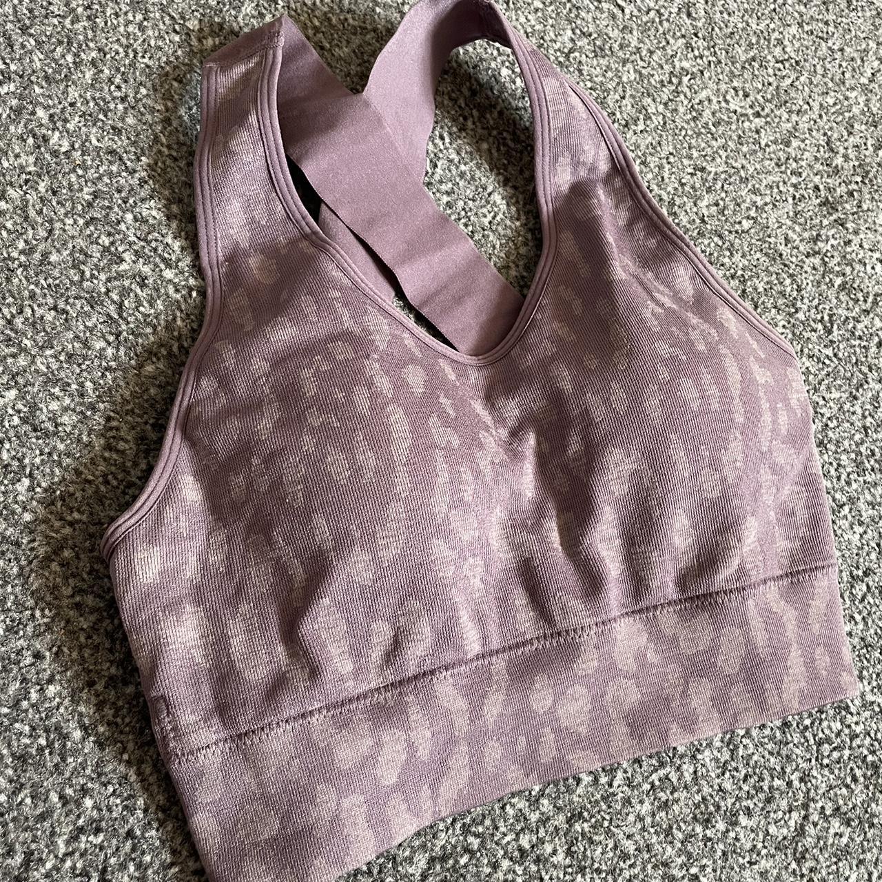 Primark purple sports bra size small. Worn once.... - Depop