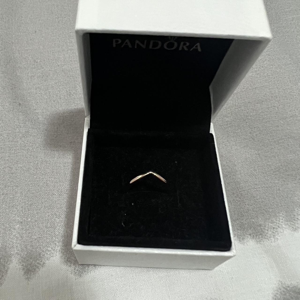pandora rose gold wish bone ring size 44 comes with... - Depop