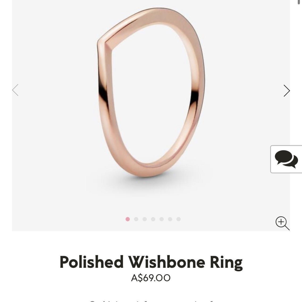 pandora rose gold wish bone ring size 44 comes with... - Depop