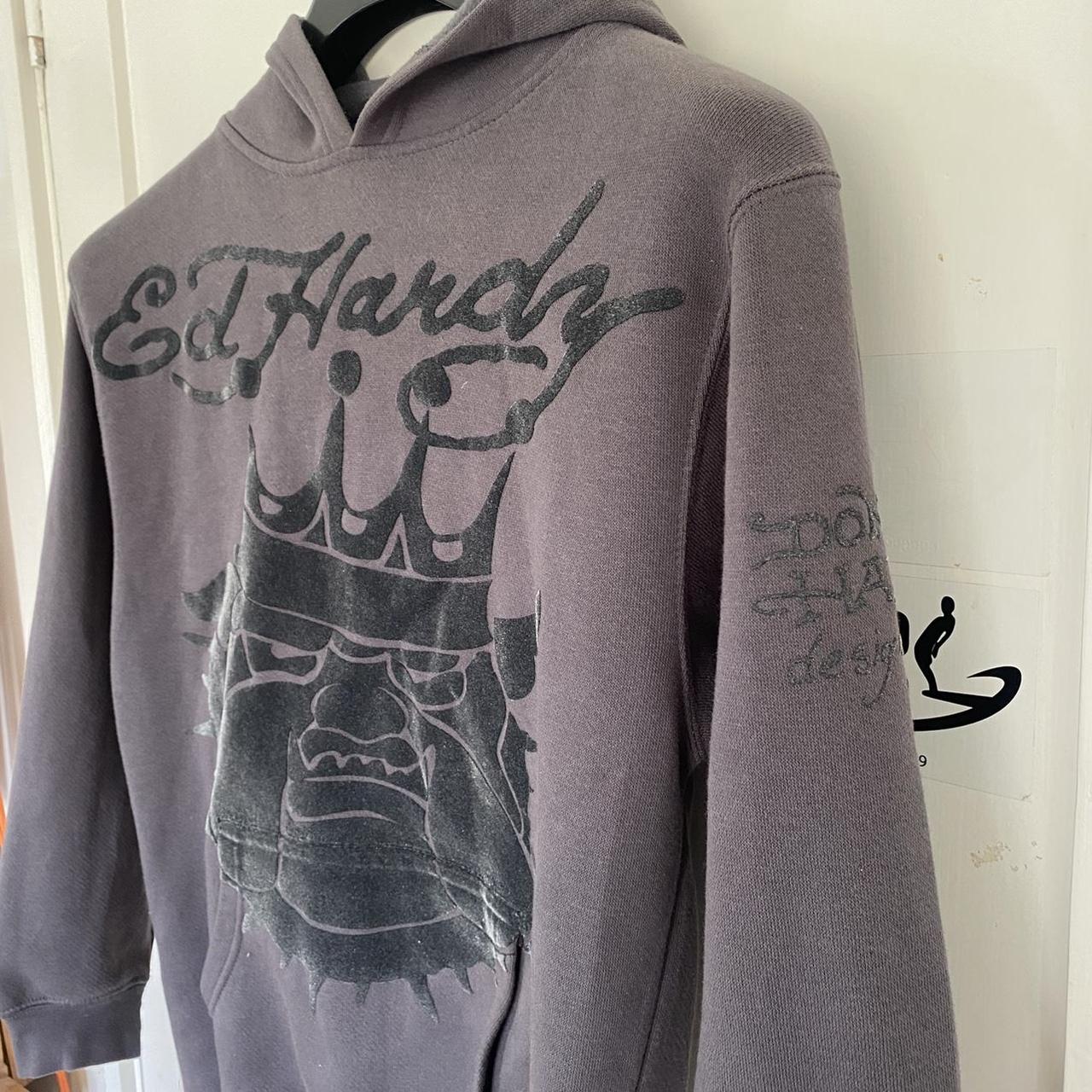 Goegeous vintage Ed Hardy grey hoodie. I’m a size... - Depop