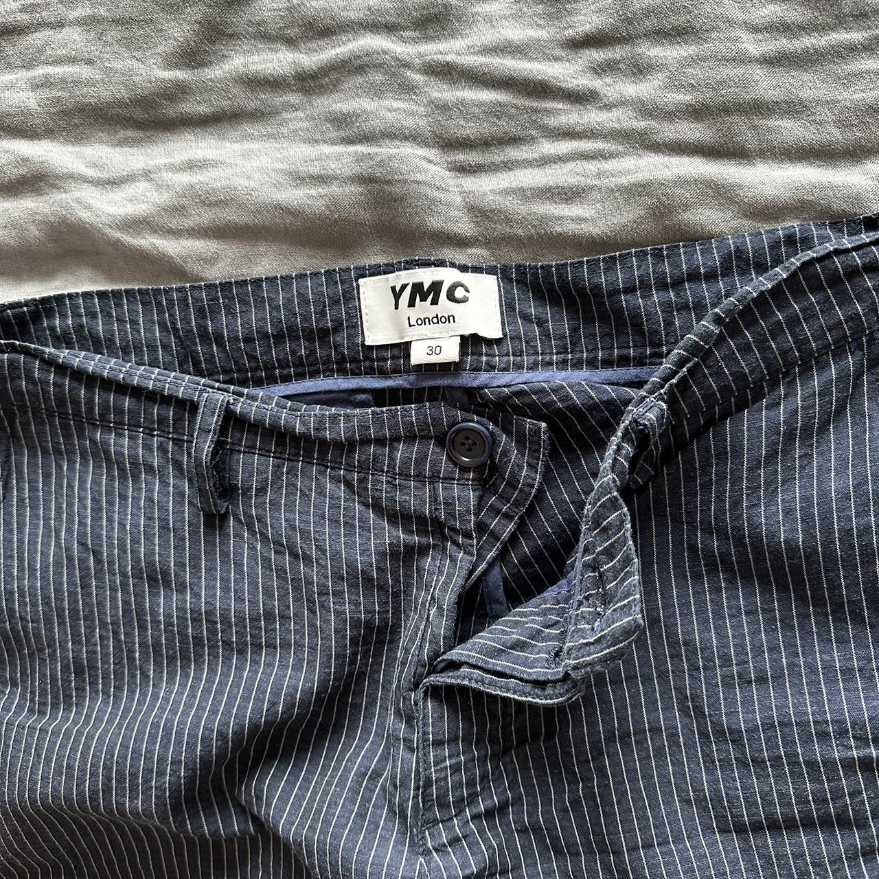 YMC cropped trousers Slim fit Pinstripe design 30... - Depop