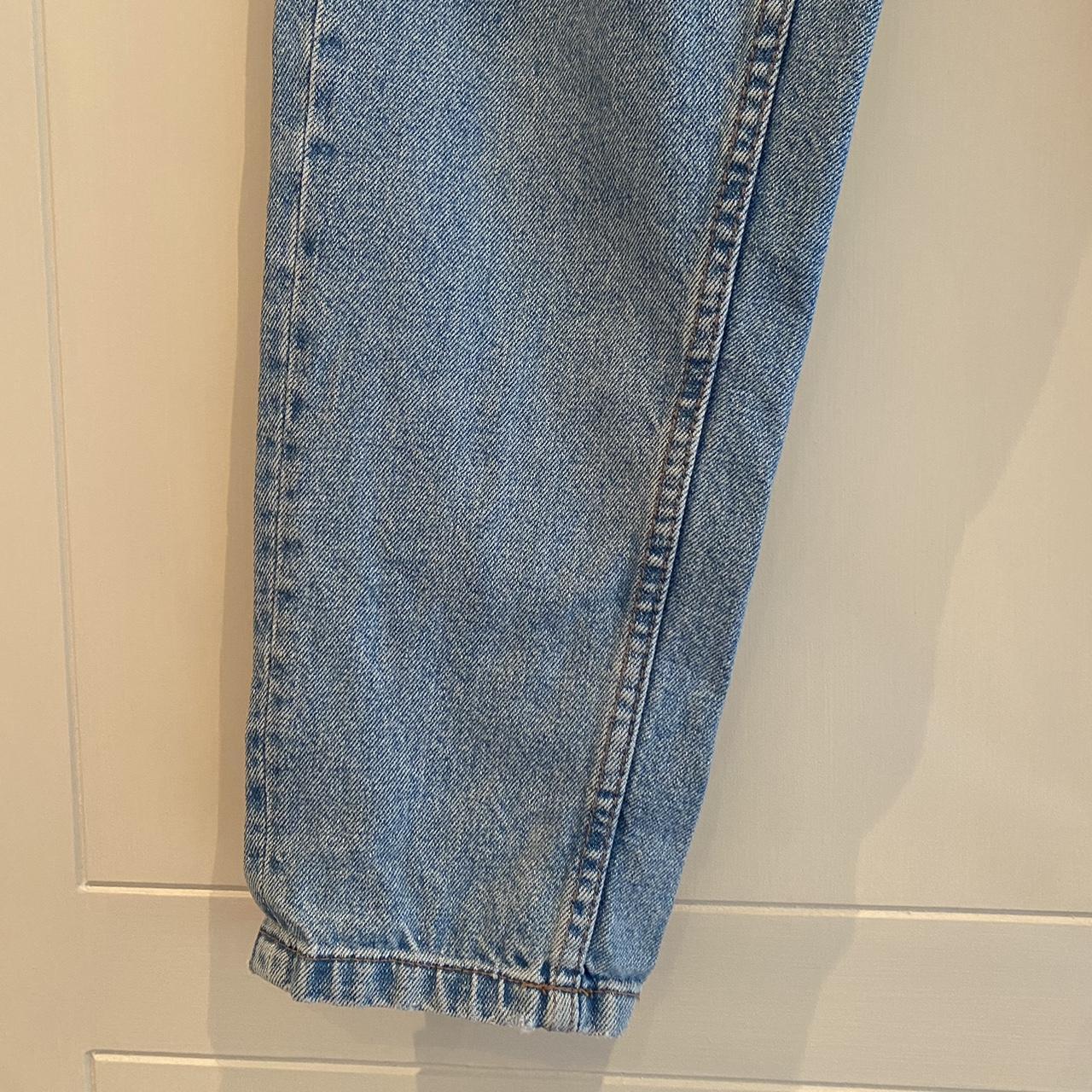 Zara TRF high-rise straight mid-blue mom jeans.... - Depop