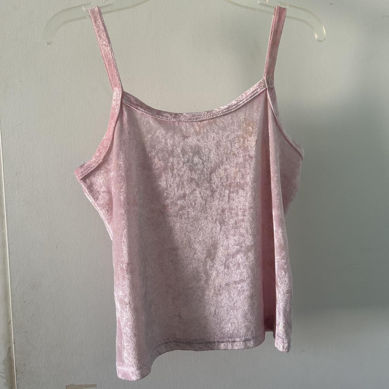 Cherry Pink Velvet Tank Top Y2K vibe Cute tank top... - Depop