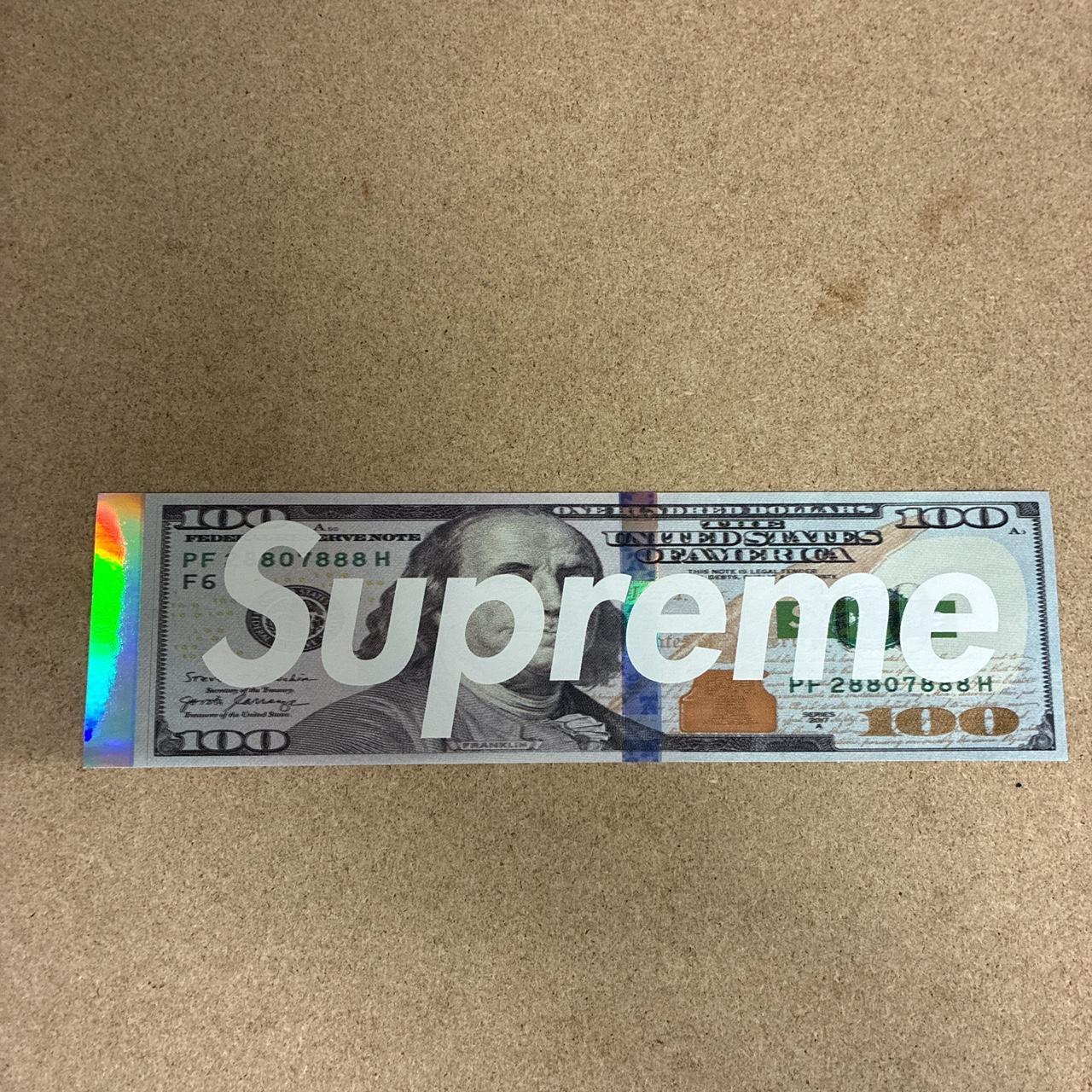 Supreme money box logo sticker #supreme... | Depop
