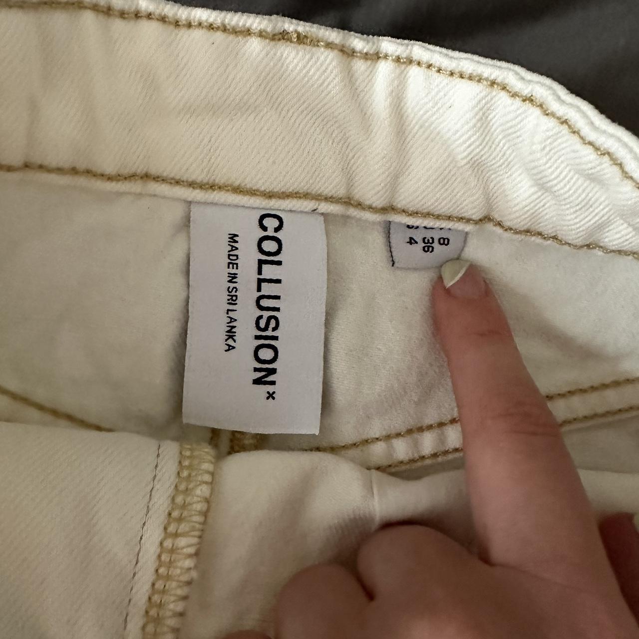 white collusion skirt from asos/collusion size... - Depop