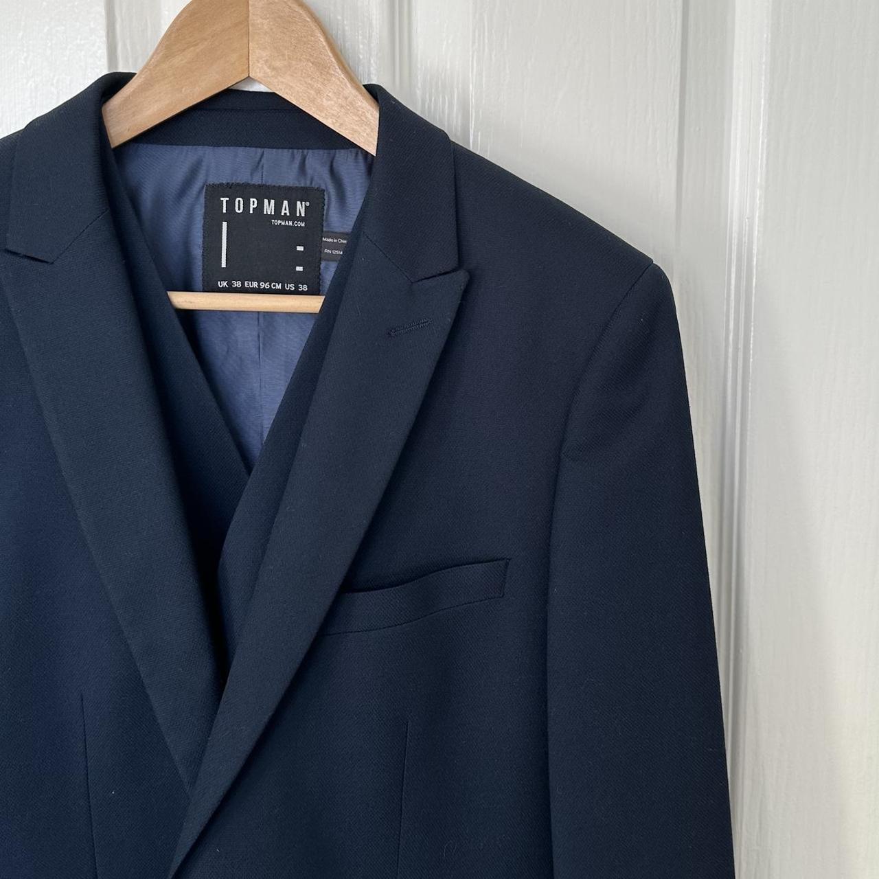 TOPMAN / 3 PIECE SUIT / 38 / NAVY - Jacket 38 -... - Depop