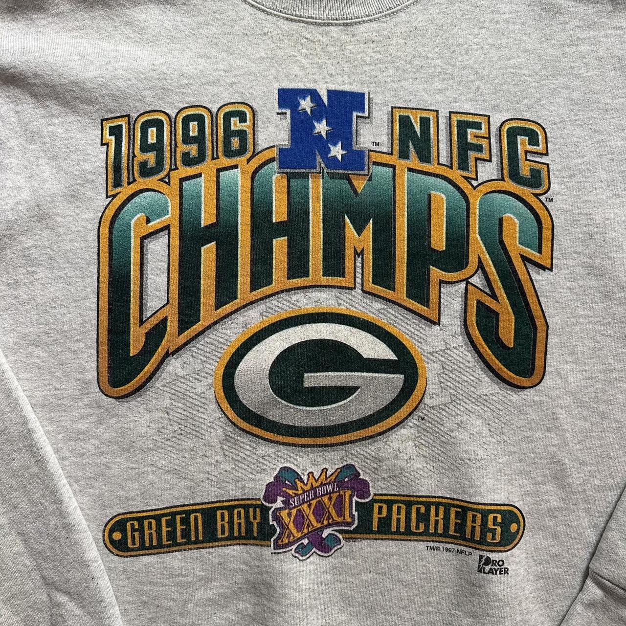 Vintage 1996 Green Bay Packers NFC Champs Pro Player... - Depop