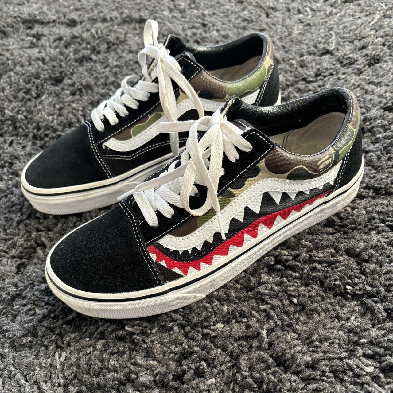 Vans - Low - Custom Bape Colourway - UK 7.5 - Depop