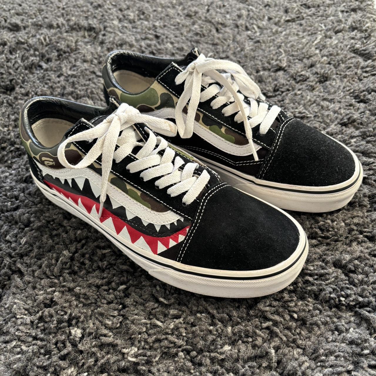 Vans - Low - Custom Bape Colourway - UK 7.5 - Depop