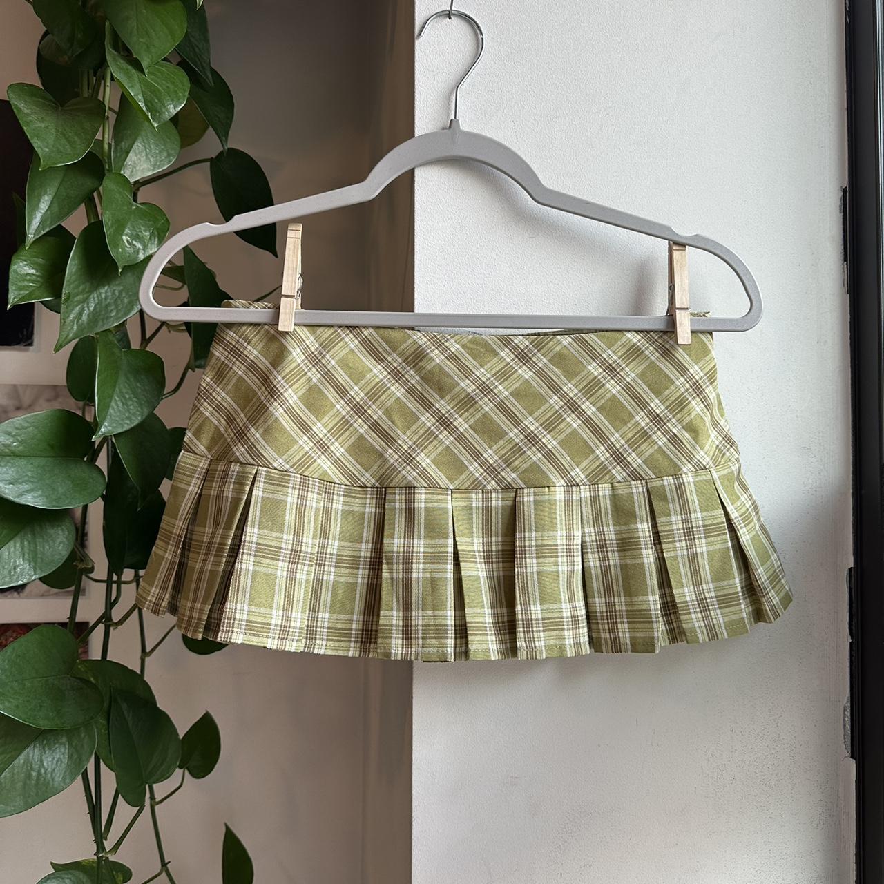 GREEN PLAID MICRO MINI SKORT Super cute green plaid... - Depop