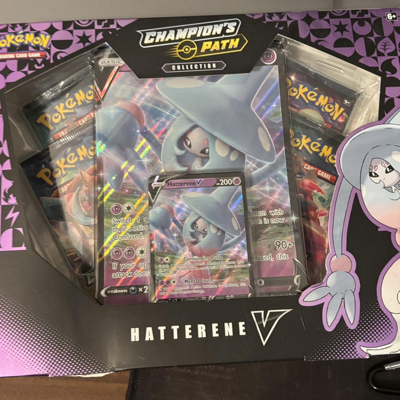 Pokémon Champion's Path Hatterene V box... | Depop