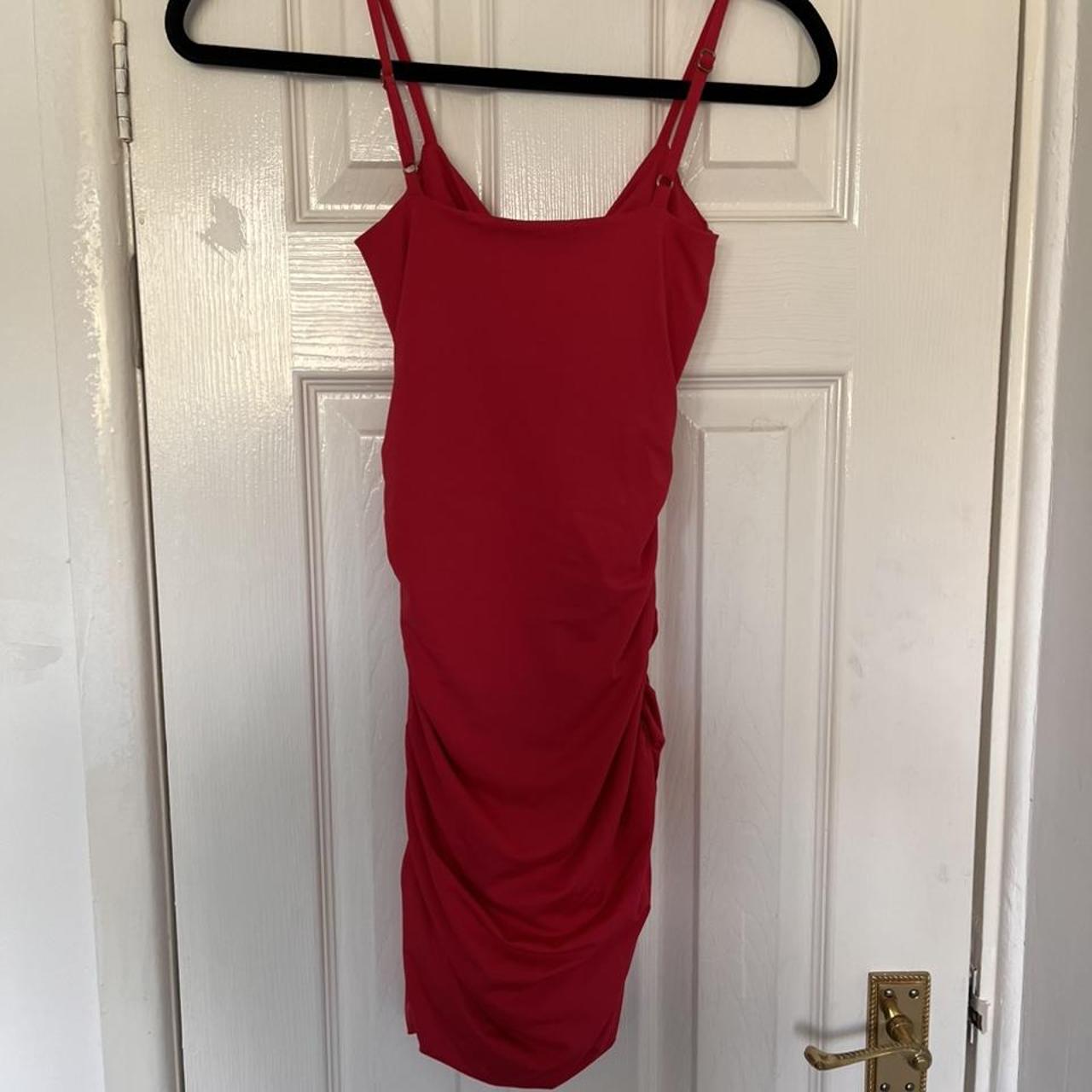 Oh Polly Red ruched mini dress size 8 Worn once... - Depop
