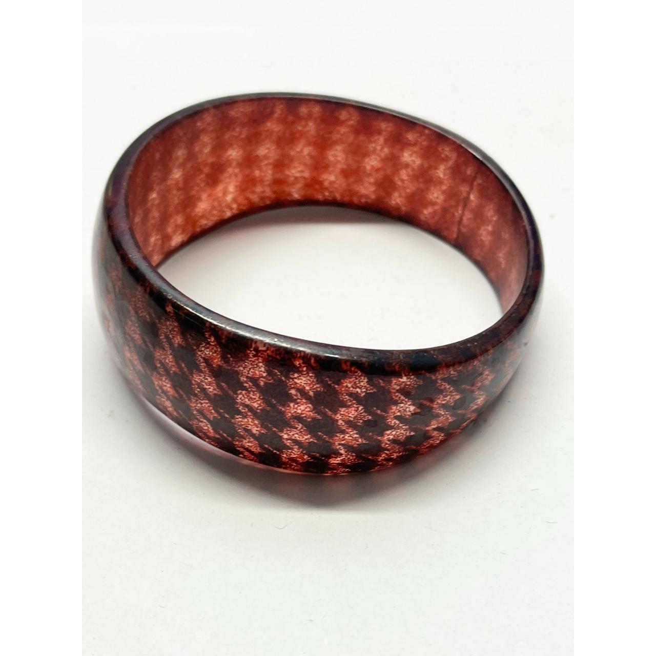 Vintage houndstooth plaid glitter bangle bracelet.... - Depop
