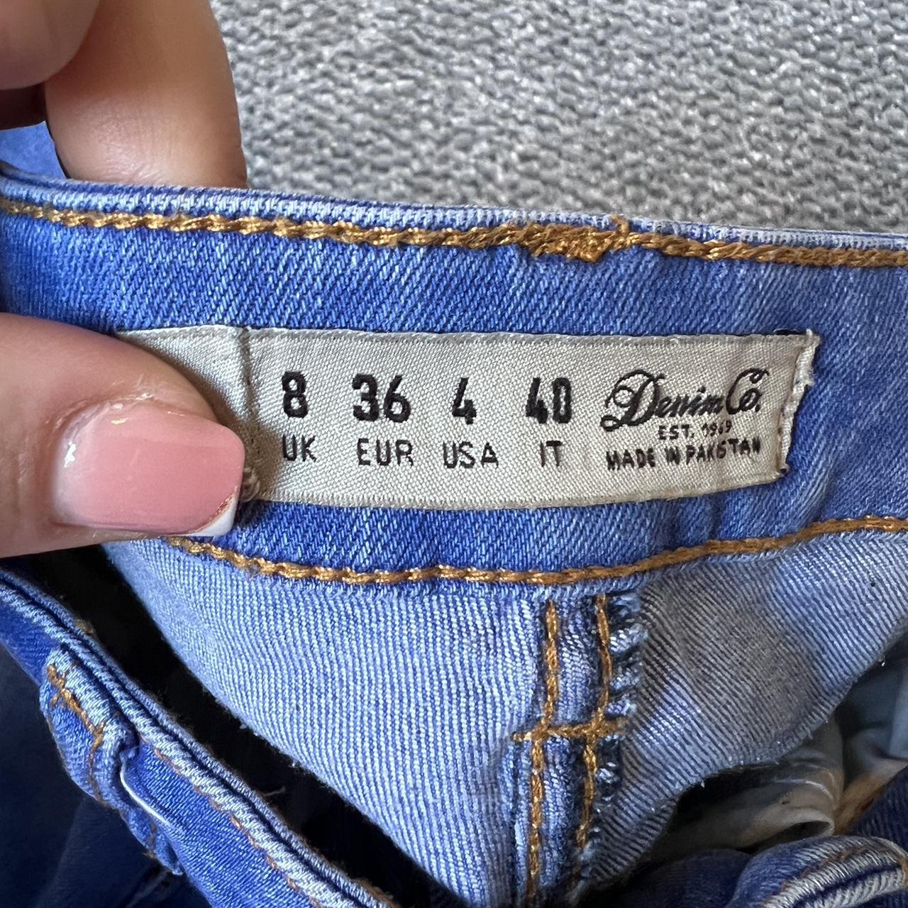 Primark bright blue jeans size 8 Bright blue skinny... - Depop