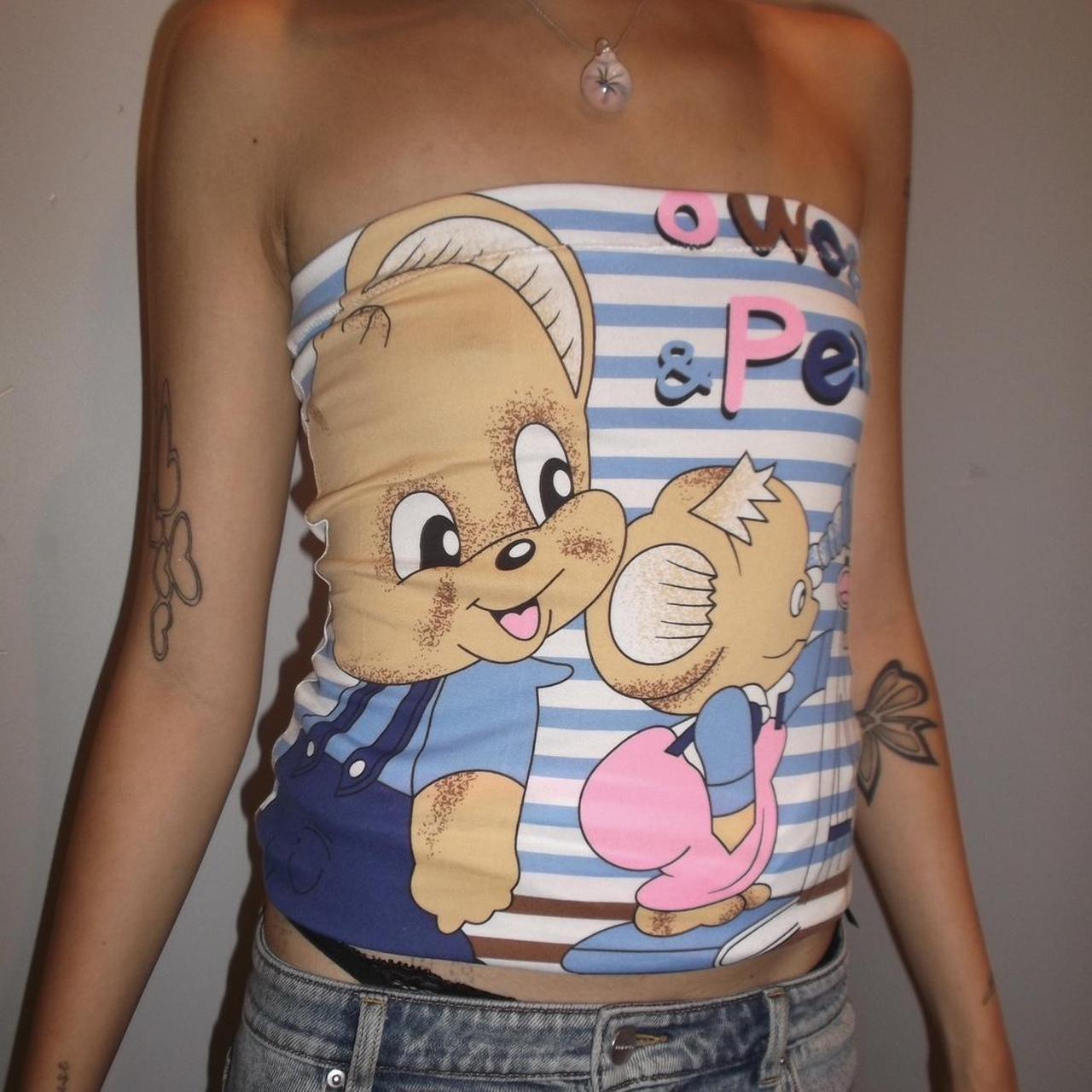 Reconstructed Moo Moo tube top small to medium size - Depop