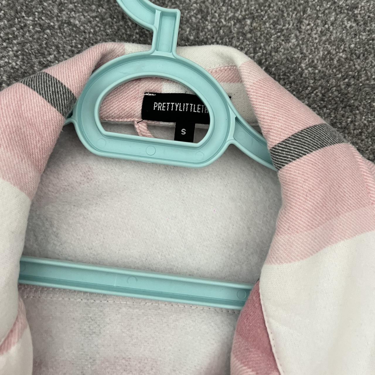 plt pink checked shacket size S - Depop