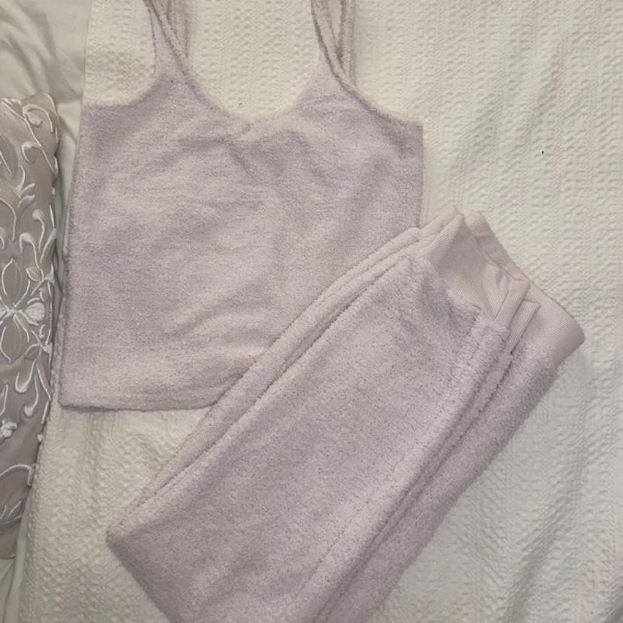 ASOS pink fluffy pyjamas Size 8 (S) - Depop