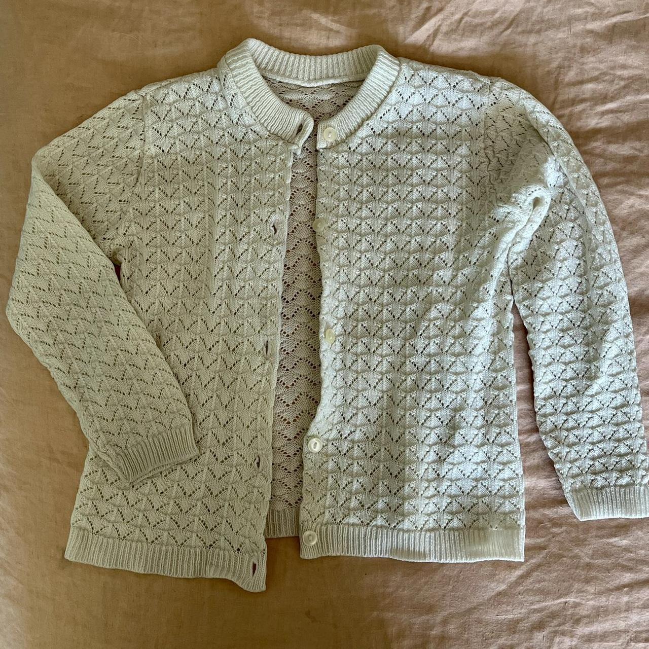 Ultra sweet creamy white small cardigan. Soft,... - Depop