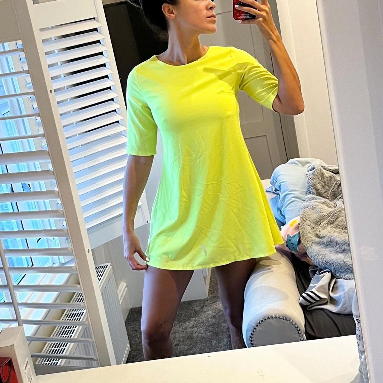 #missguided neon t-shirt dress size S good condition - Depop