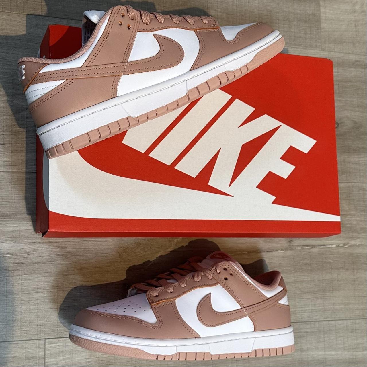 Nike Women's White and Tan Trainers | Depop