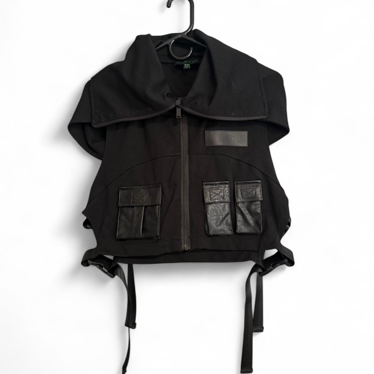 black tactical vest rave wear | Depop