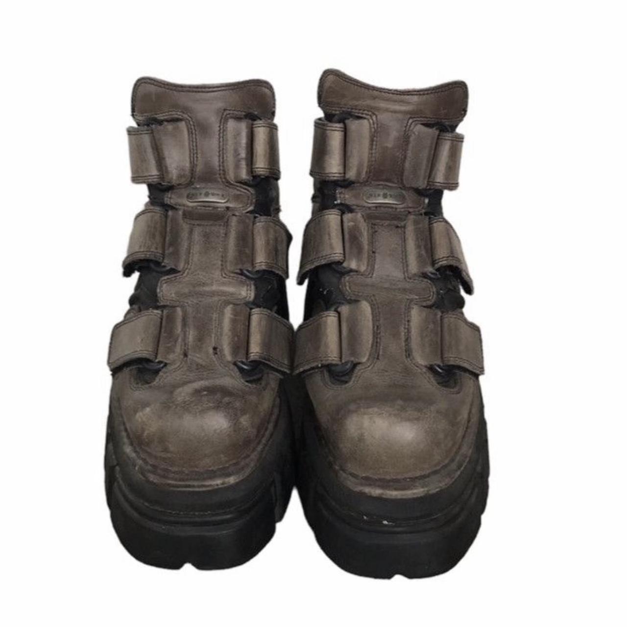 Rare new rock leather shoes Genuine brown and black... - Depop