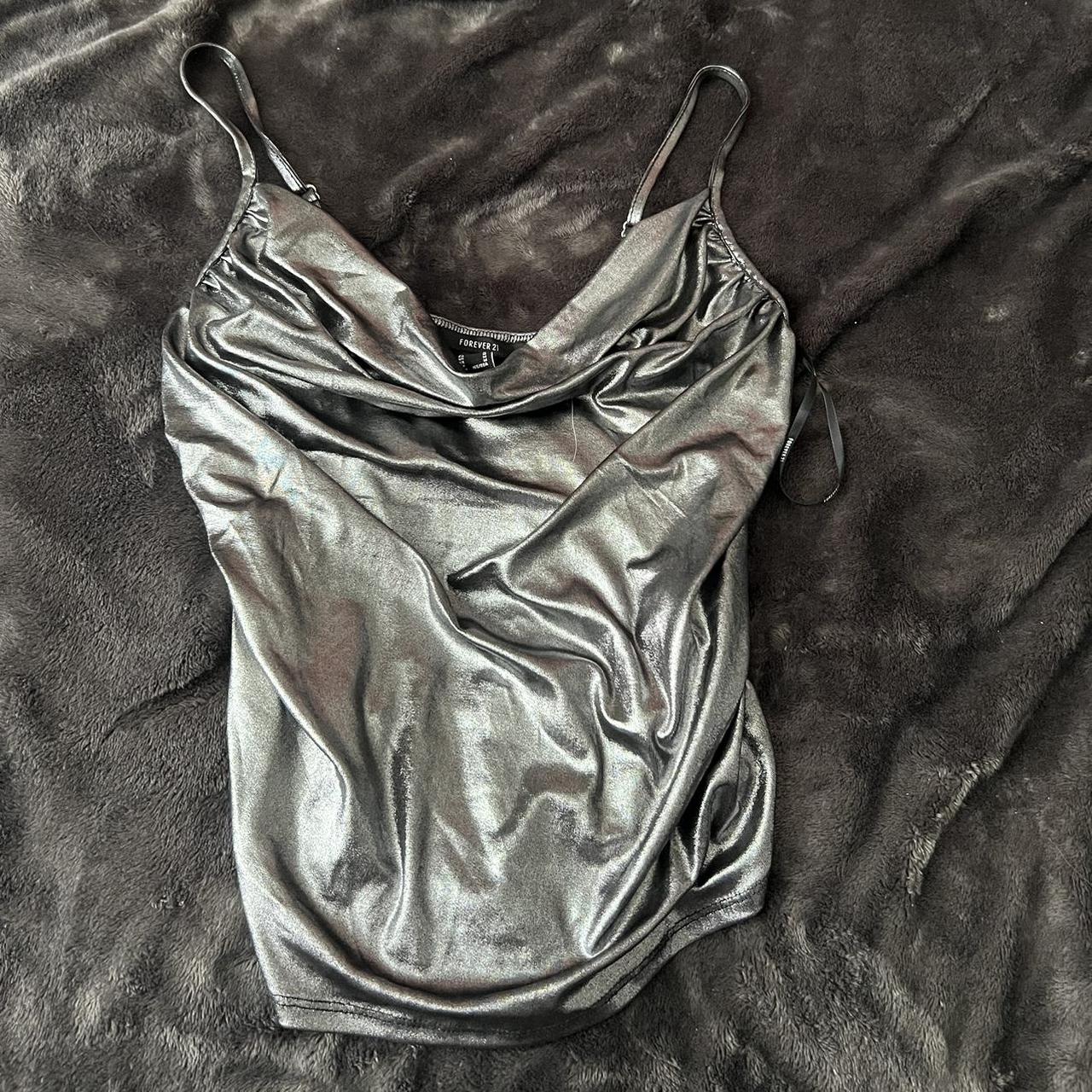 Small silver crop top - Depop
