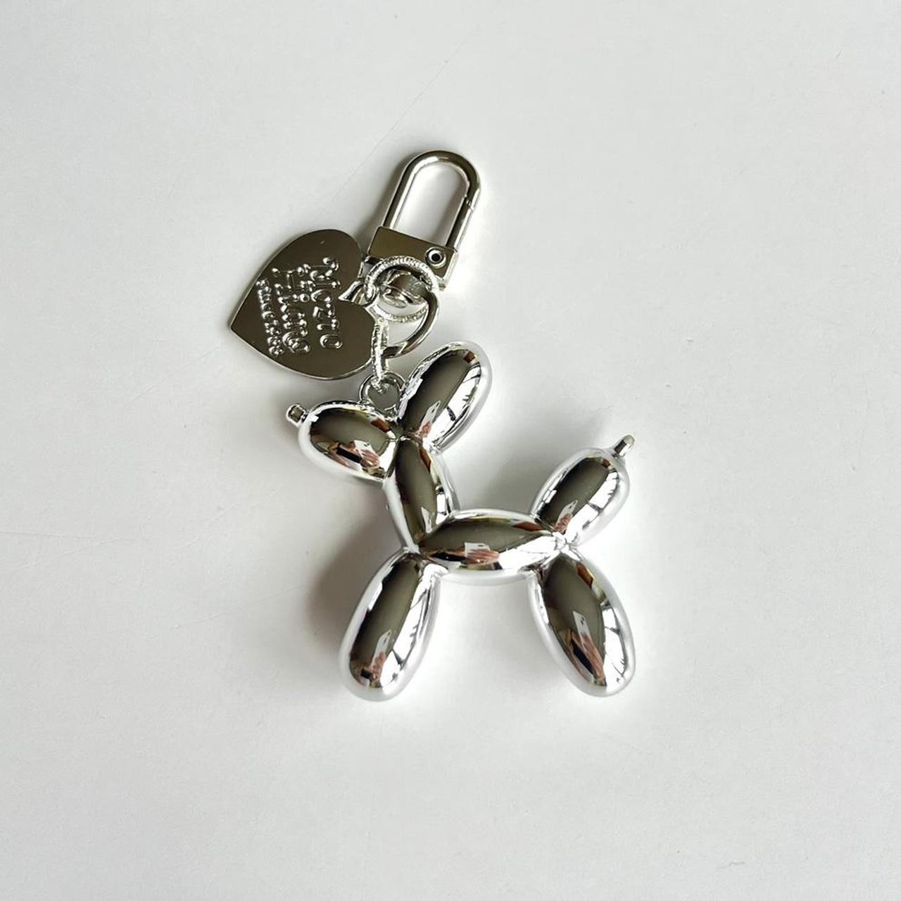 Silver balloon dog keychain Charm Size: 1.75” by... - Depop
