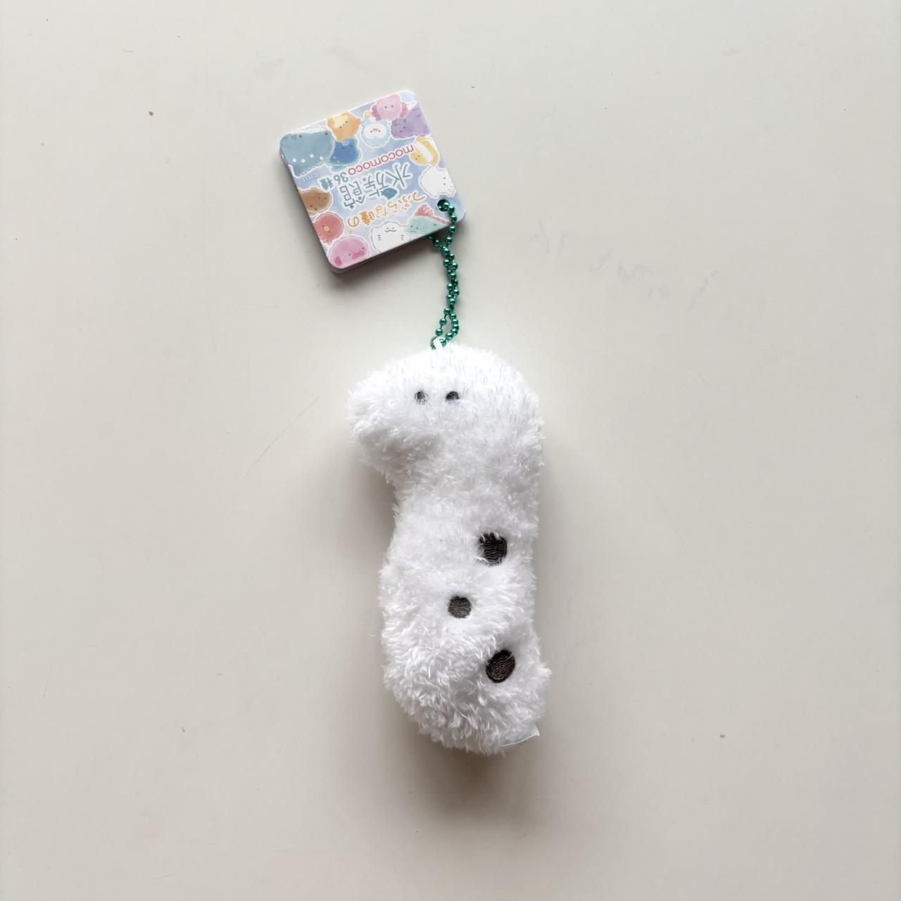 White fuzzy sea slug plush keychain 🤍from japanese... | Depop