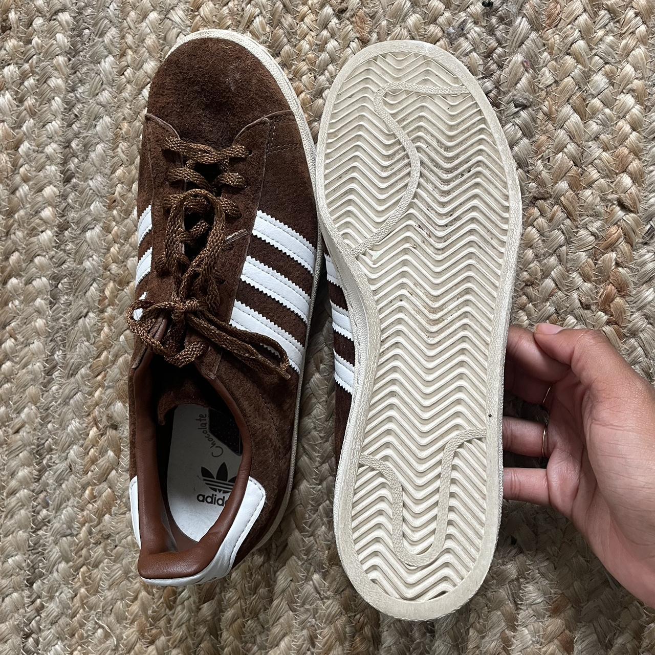 ADIDAS CAMPUS SIZE 9.5 - BROWN SUEDE worn about 4... - Depop
