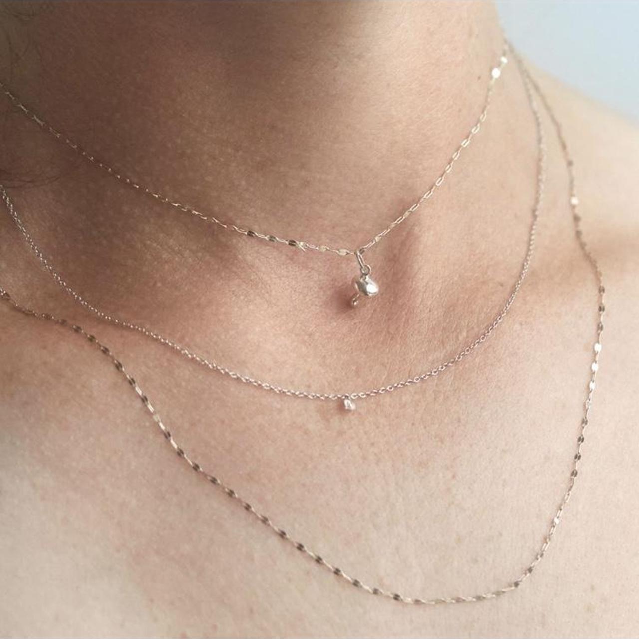 catbird "tinsel chain" in 14k white gold 21-23" long... - Depop