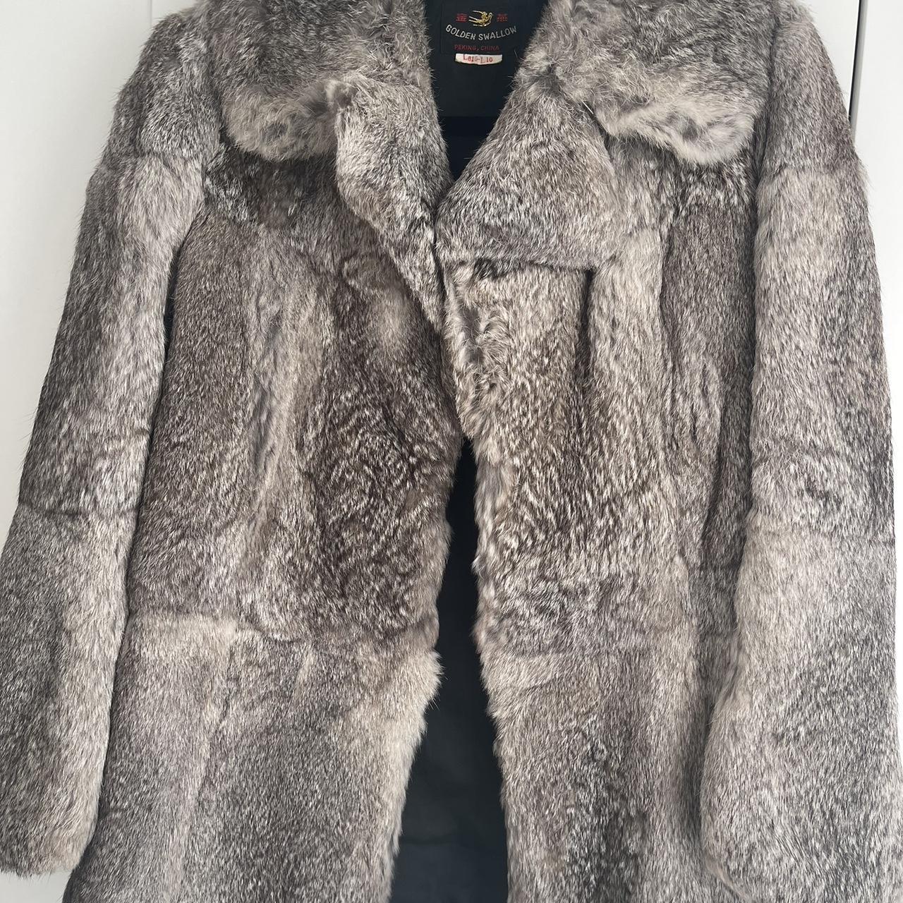 Rabbit fur short coat size small - Depop