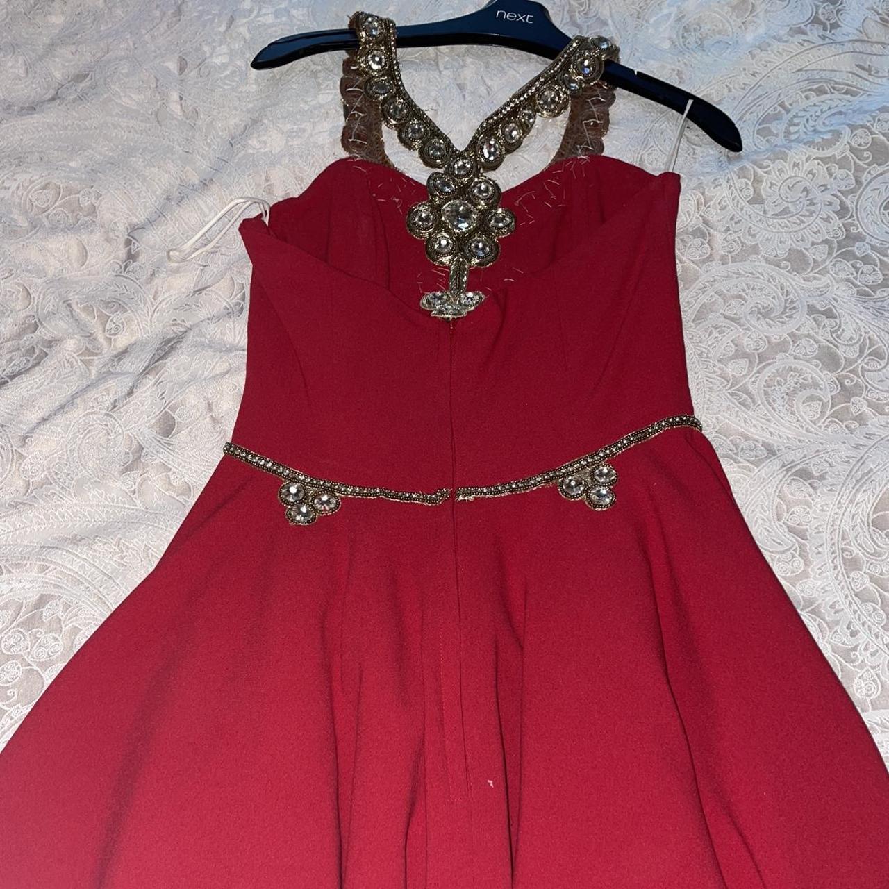 Mark melia red and gold embellished dress like new... - Depop