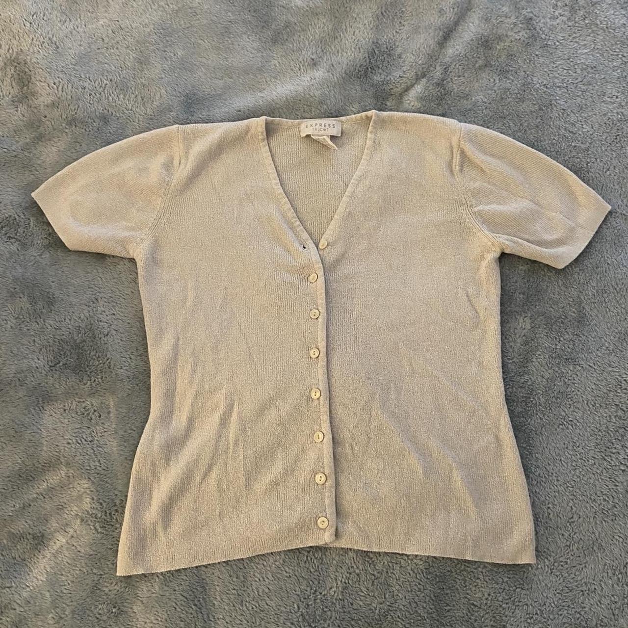 Express Women's Cream Cardigan | Depop