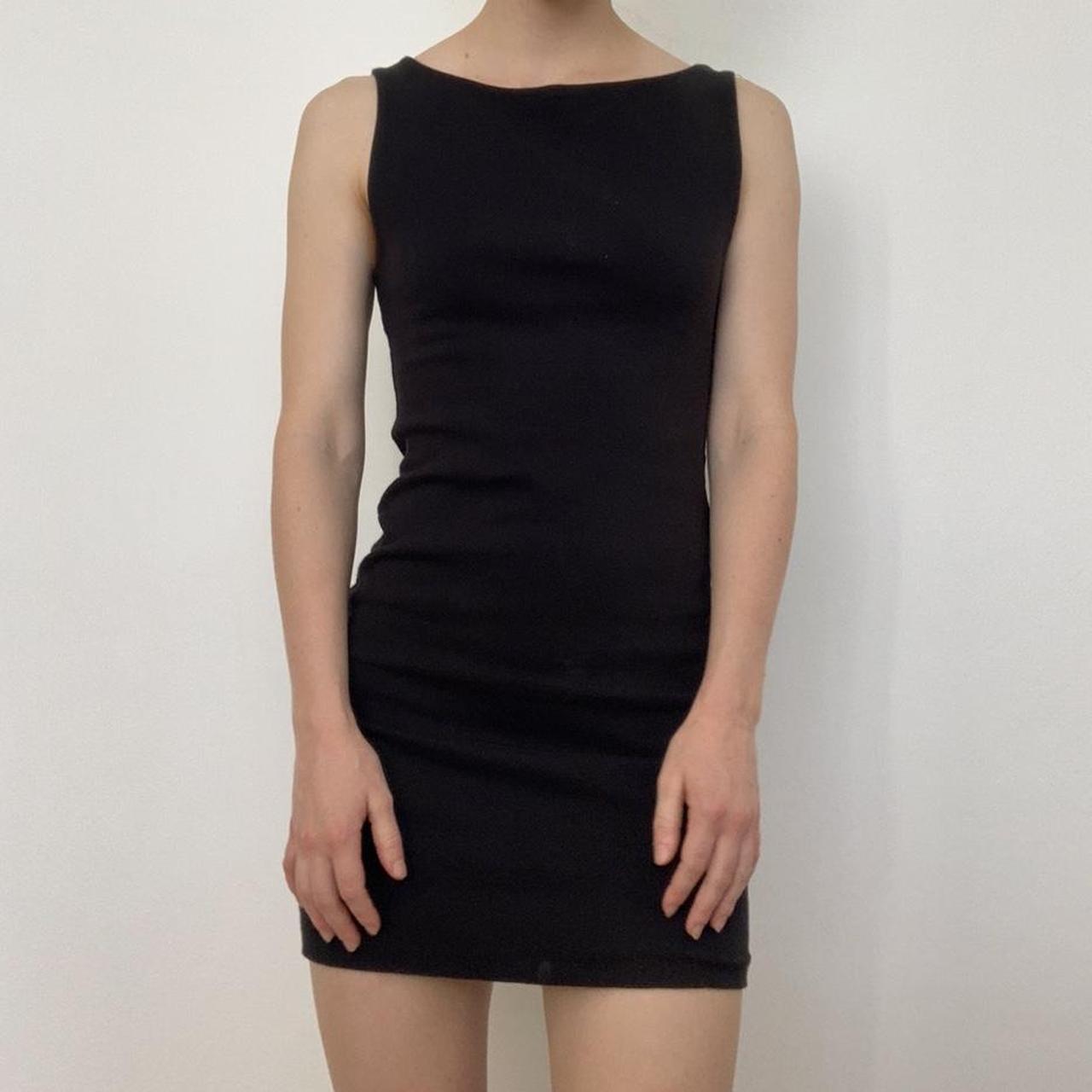 Simple boatneck Kookaï black dress. Thick double... - Depop