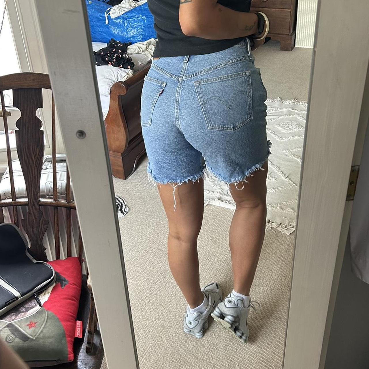 Vintage Levi Jean Shorts With Raw Hem Depop