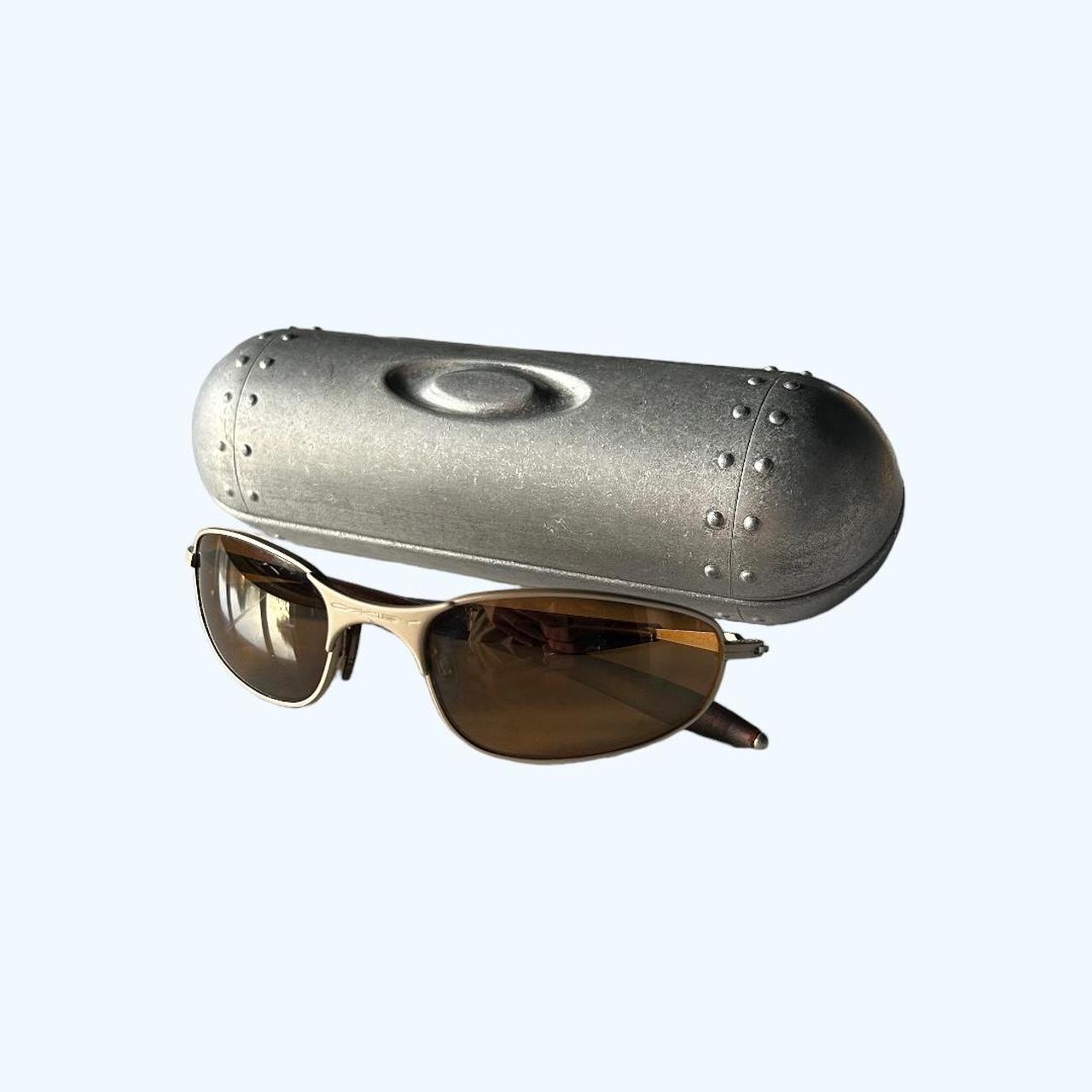VINTAGE OAKLEY SUNGLASSES • OG CASE FROM 1998 • GOLD... - Depop